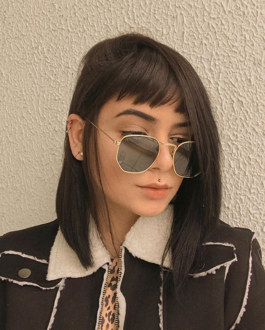 long bob com franja: 60 cortes + dicas para cortar em casa
