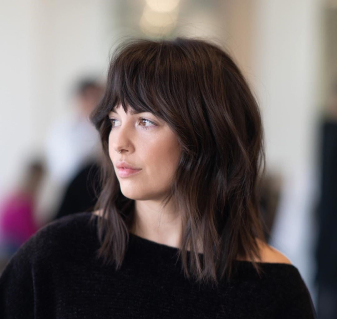 long bob com franja: 60 cortes + dicas para cortar em casa