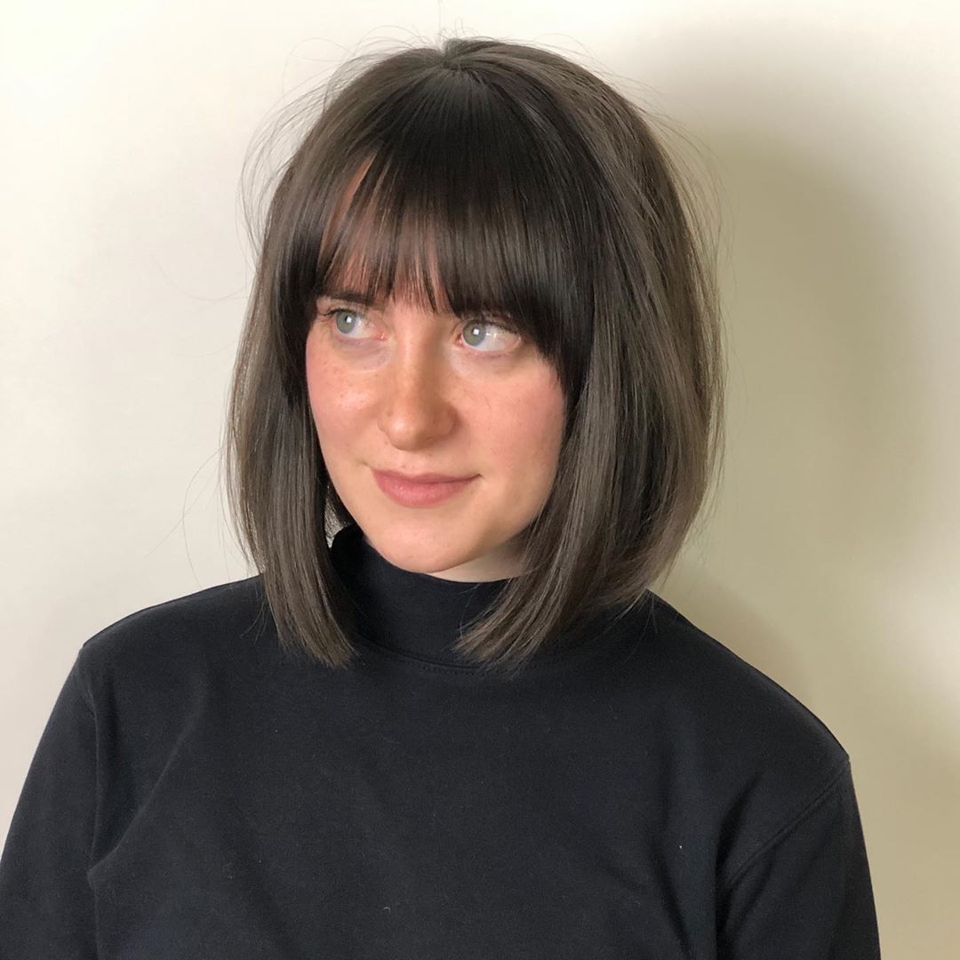 long bob com franja: 60 cortes + dicas para cortar em casa