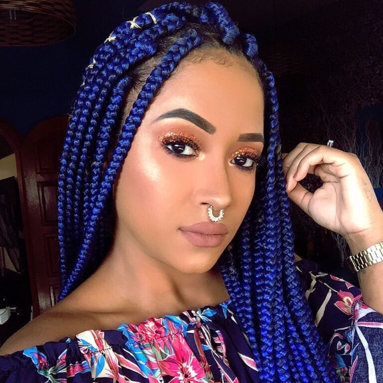 Box braids azul: 35 fotos e tutoriais para ter tranças arrasadoras
