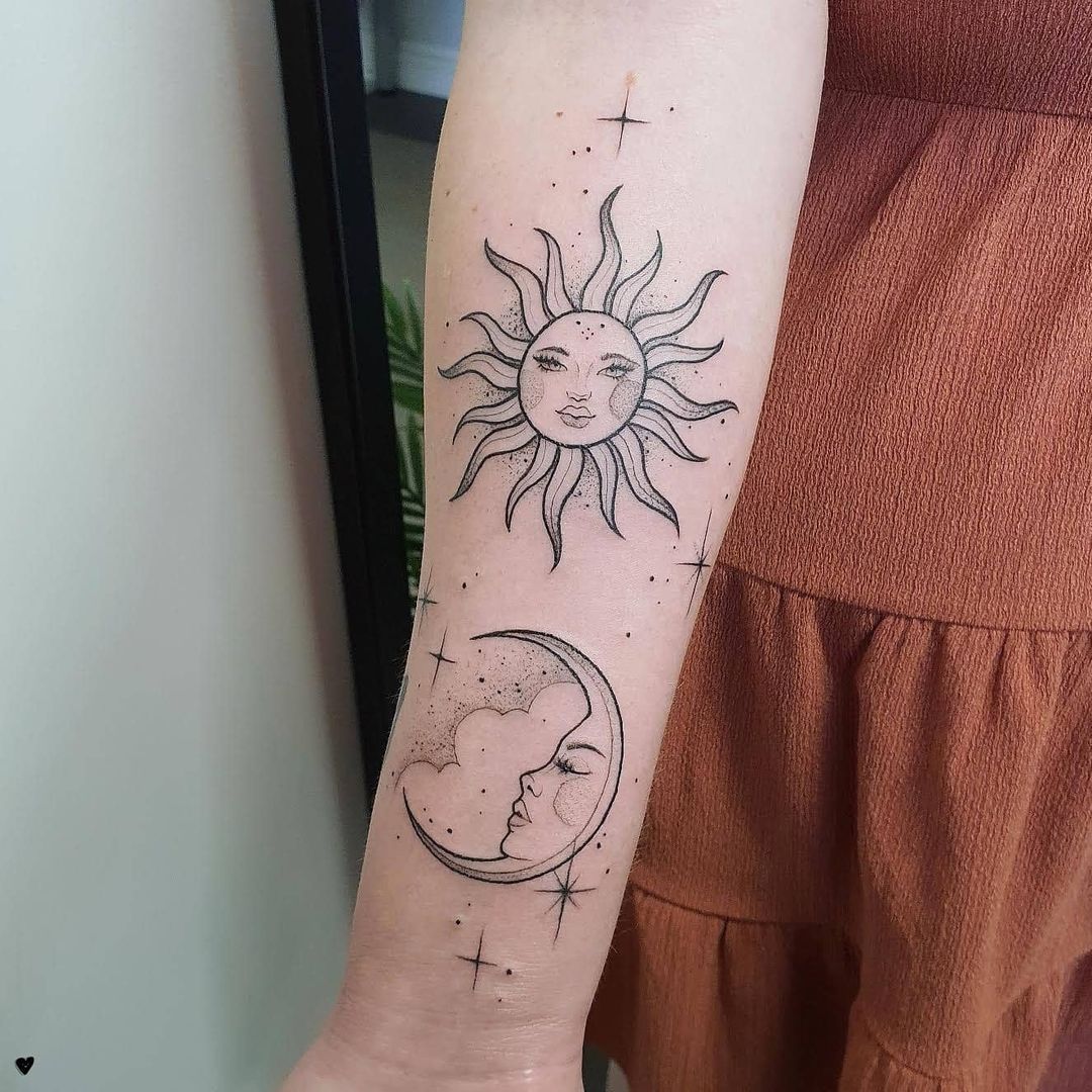 Tatuagem de sol e lua: 55 ideias que vão te encantar