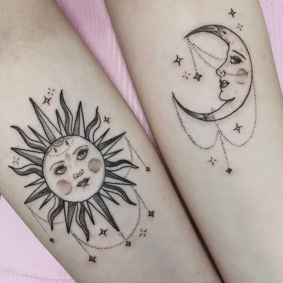 Tatuagem de sol e lua: 55 ideias que vão te encantar